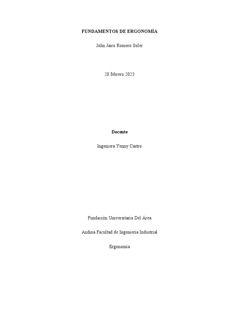 Fundamentos de Ergonomía Eje 1 | Descargar gratis PDF | Factores ...