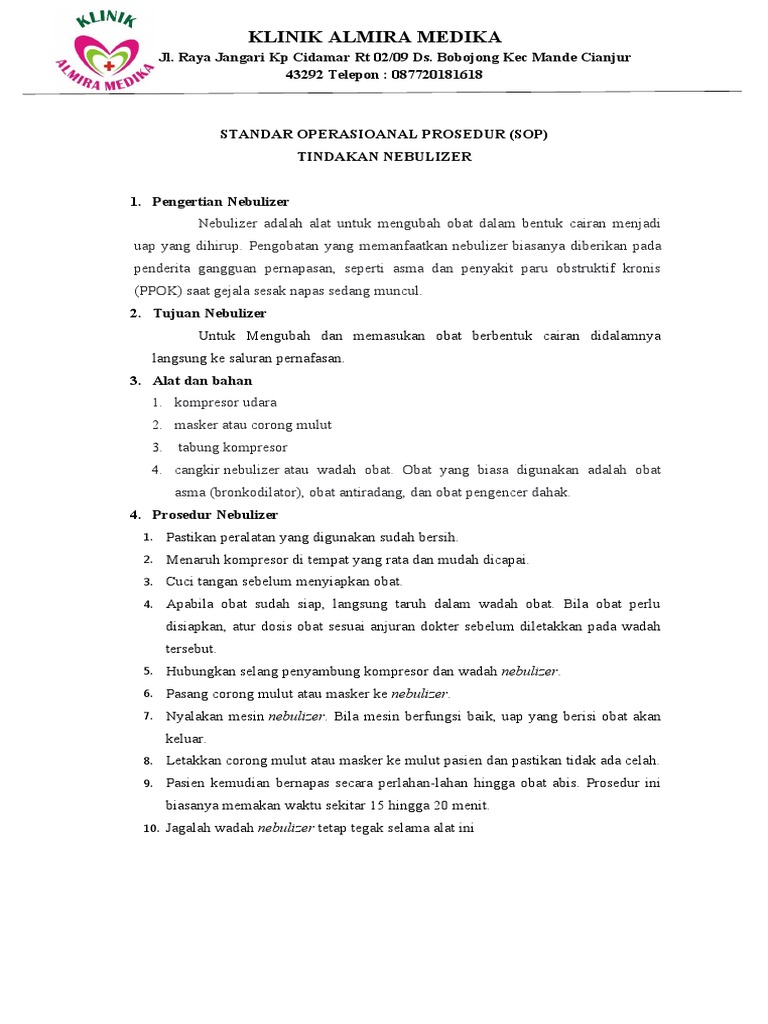 Sop Nebulizer | PDF