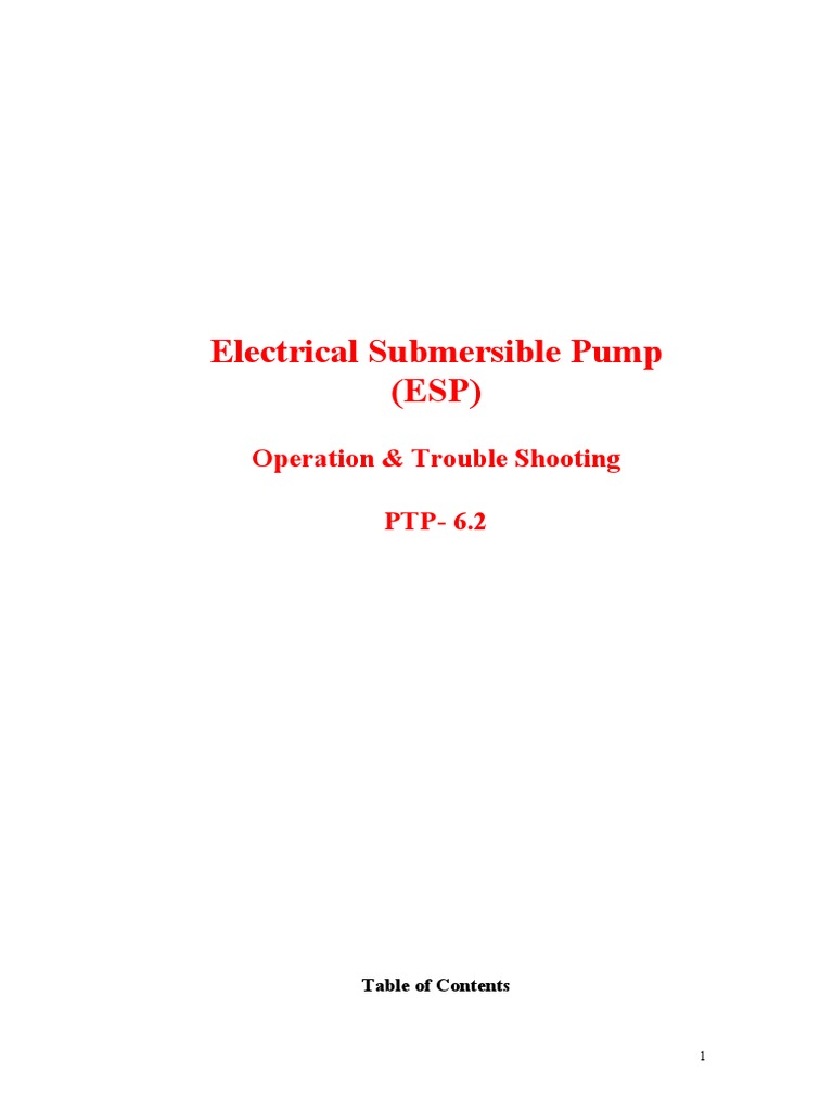 ESP-Operation & Trouble Shooting | PDF | Electric Motor | Thermal ...
