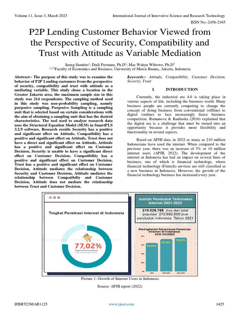 P2P Lending Customer Behavior Viewed From The Perspective of Security ...