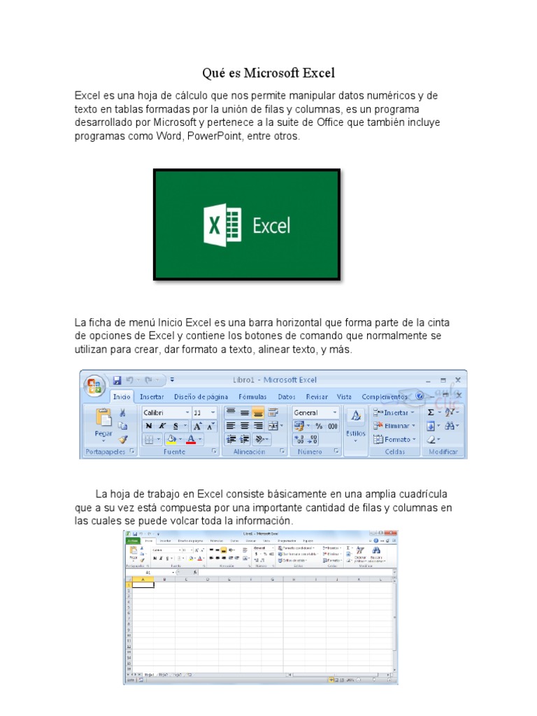Qué Es Microsoft Excel | Descargar gratis PDF | Microsoft Excel | Hoja de cálculo