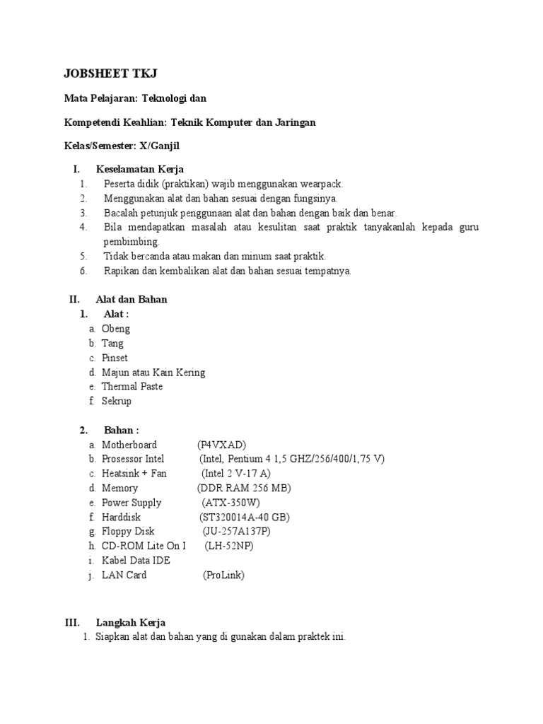 JOBSHEET TKJ Print Salinan | PDF