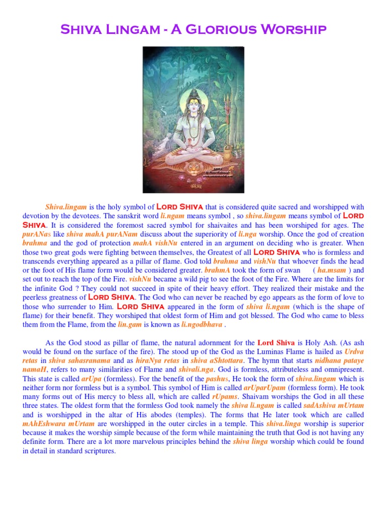 Shiva Lingam - A Glorious Worship | PDF | Shiva | Kali