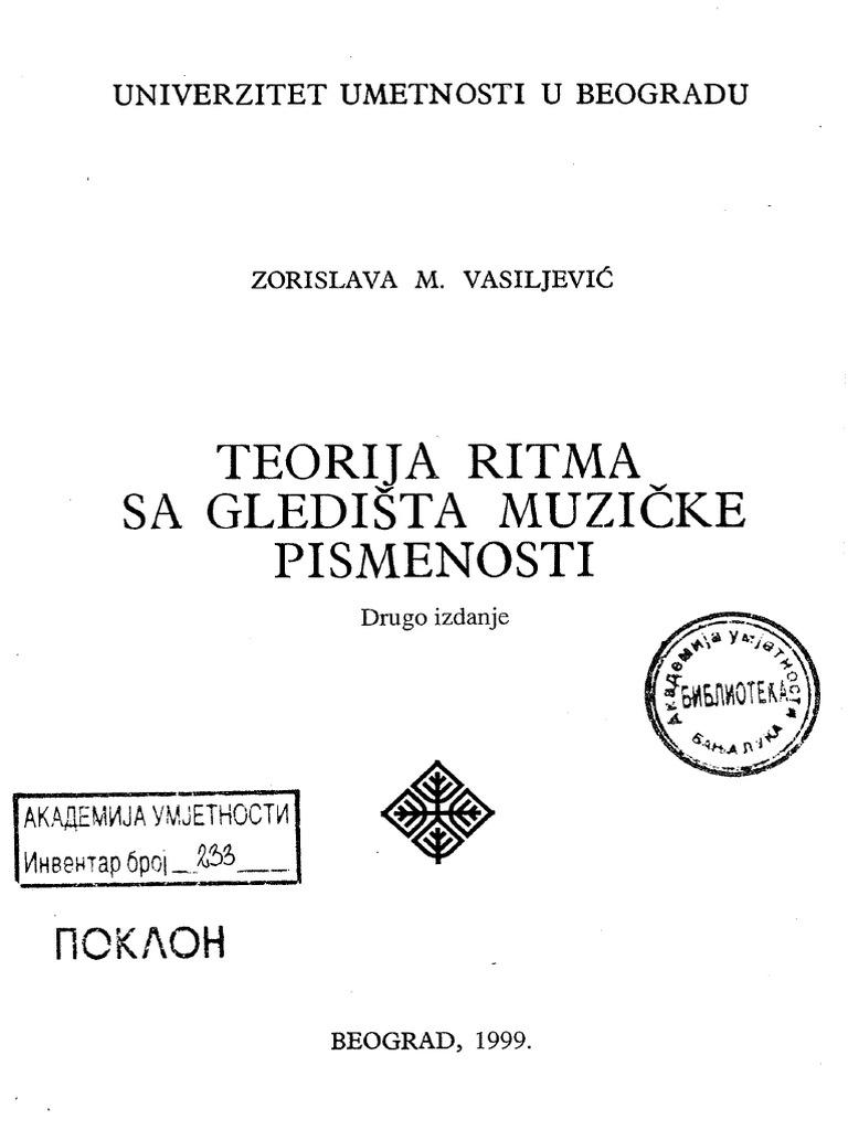 Teorija Ritma Sa Gledista Muzicke Umetnosti | PDF