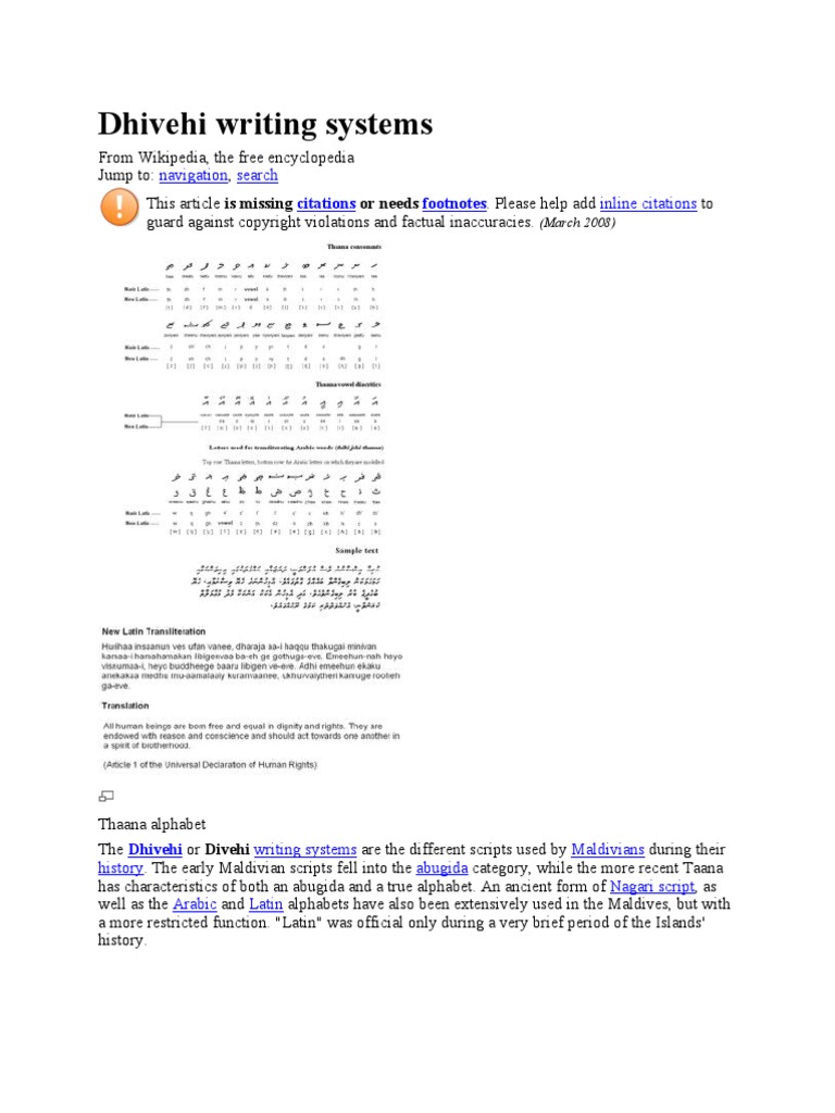 Dhivehi Writing Systems: Citations Footnotes | PDF | Semiotics ...