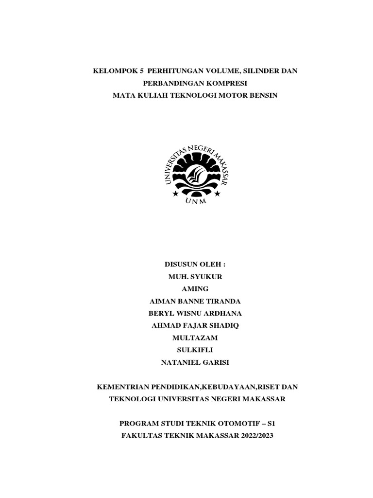 Perhitungan Volume Ruang Bakar Motor | PDF | Teknologi & Rekayasa