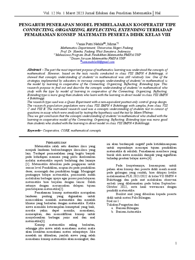 Artikel Vania Putri Nabila - 18029094 Bismillah | PDF | Science | Observasi