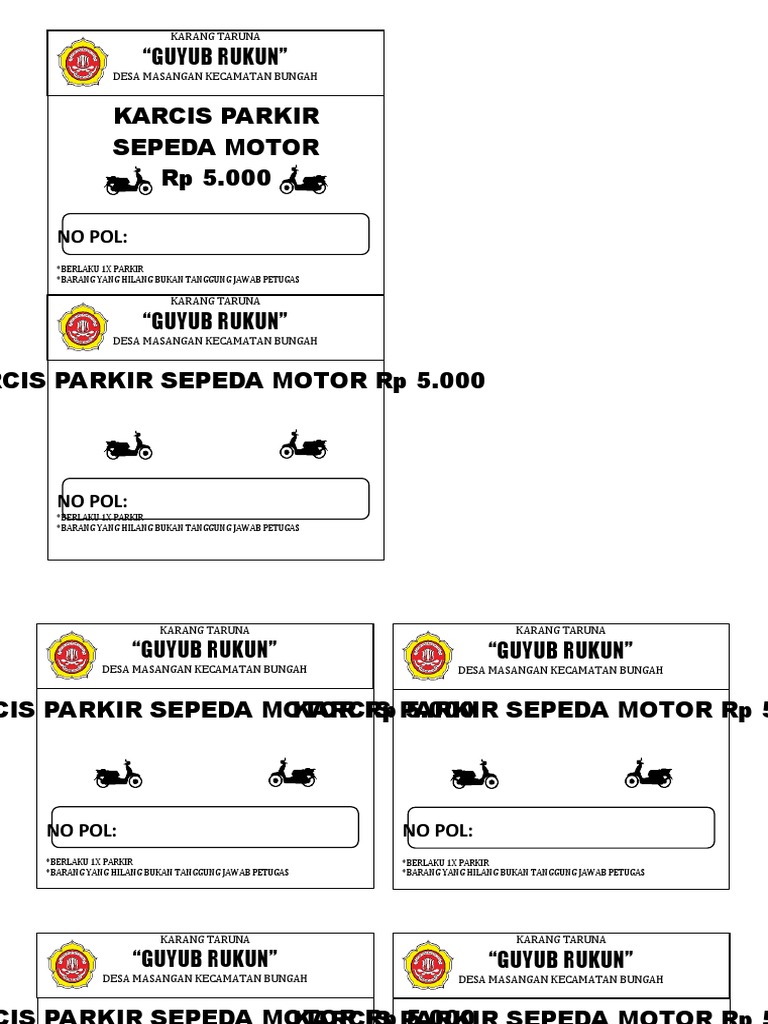 Karcis Parkirdocx | PDF