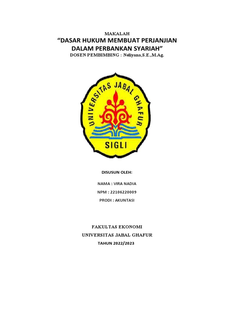 Makalah Perjanjian Bank Syariah Vira | PDF