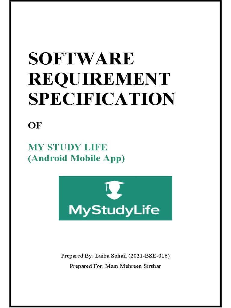 My Study Life SRS - SEO optimized title for Android app | PDF | Mobile App | Android (Operating ...
