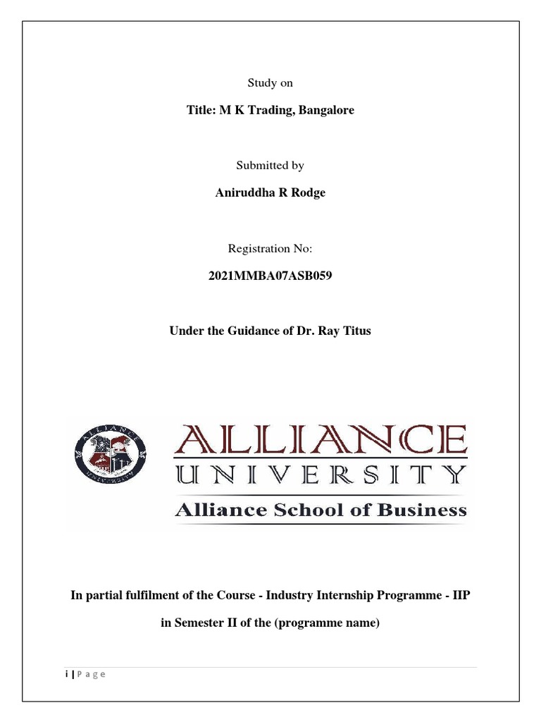 Final Internship Report | PDF | Marketing | Retail