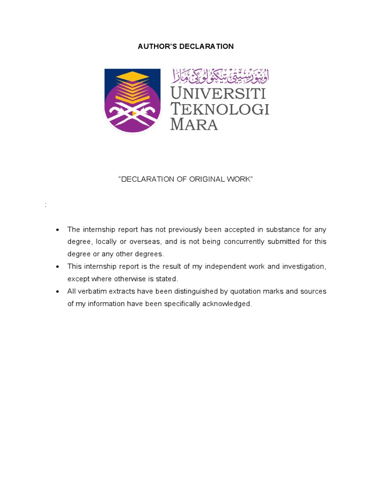 Author's Declaration Form | PDF