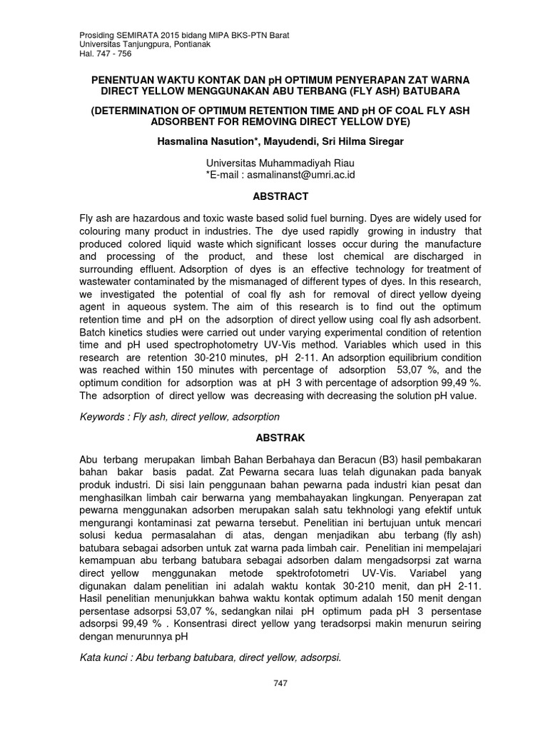 Prosiding SEMIRATA 2015 Bidang MIPA BKS-PTN Barat Universitas Tanjungpura, Pontianak Hal. 747 ...