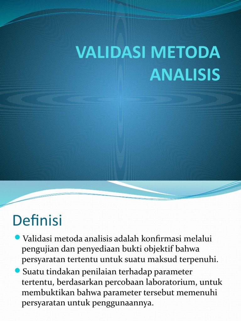 Validasi Metoda Analisis Kimia | PDF