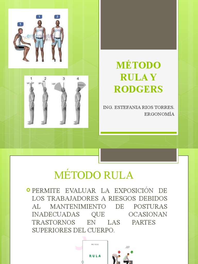 Método Rula Y Rodgers: Ing. Estefania Rios Torres. Ergonomía | PDF