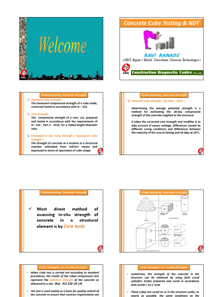 Concrete Cube Testing & NDT: Ravi Ranade | PDF | Concrete | Fracture