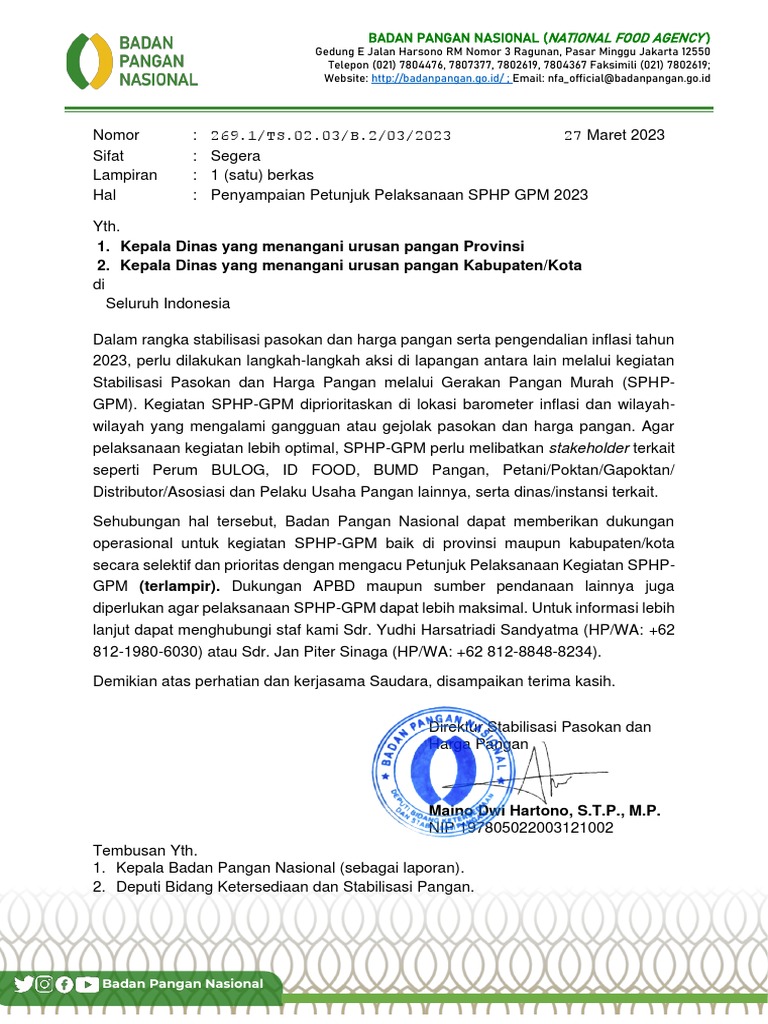 Petunjuk Pelaksanaan SPHP-GPM 2023 | PDF