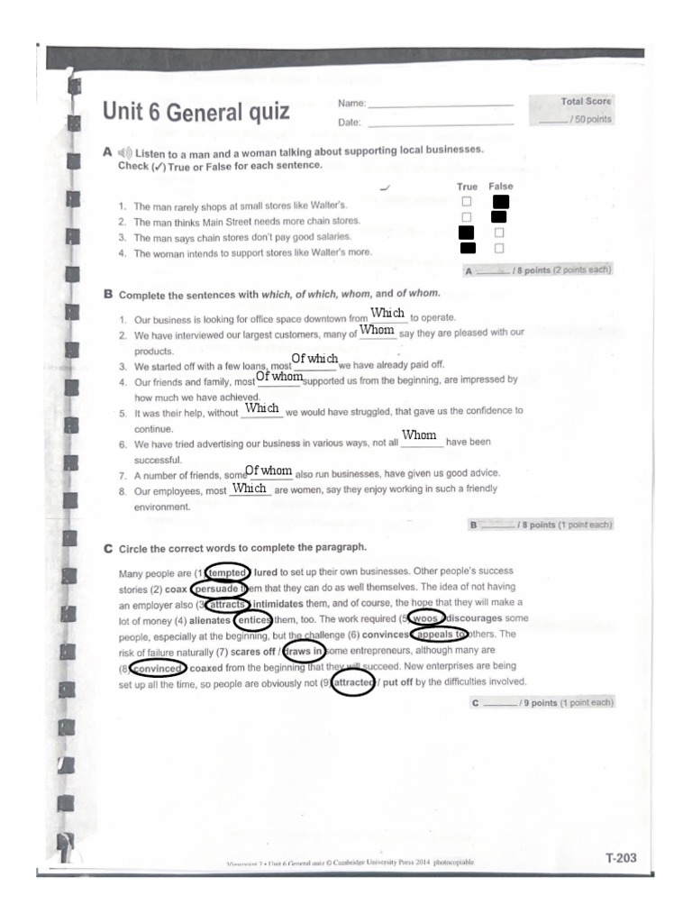 Unit 6 General Quiz | PDF