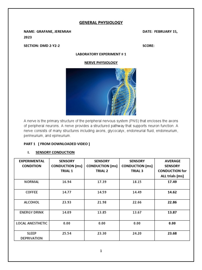 Nerve Physiology Lab Results | PDF | Nerve | Motor Neuron