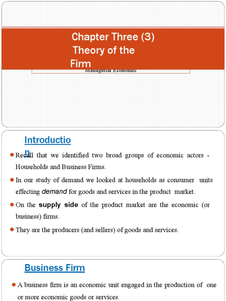 Chapter Three (3) Theory of The Firm: Managerial Economic | PDF | Long Run And Short Run ...