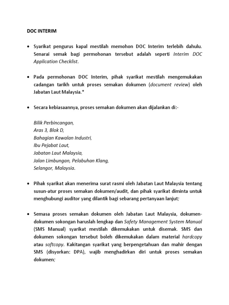 Application Checklist.: Doc Interim | PDF