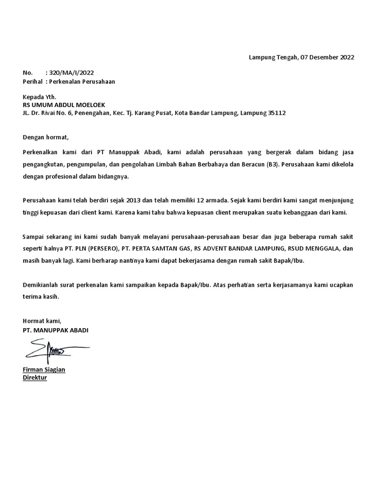 surat perkenalan | PDF