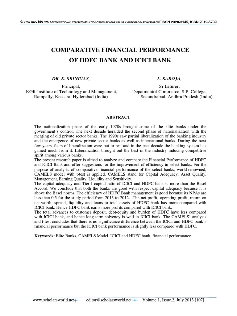 Comparative Financial Performance of HDF | PDF | Capital Adequacy Ratio ...