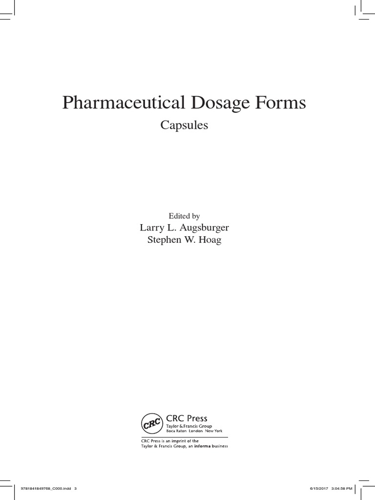 Pharmaceutical Dosage Forms: Capsules | PDF | Tablet (Pharmacy ...