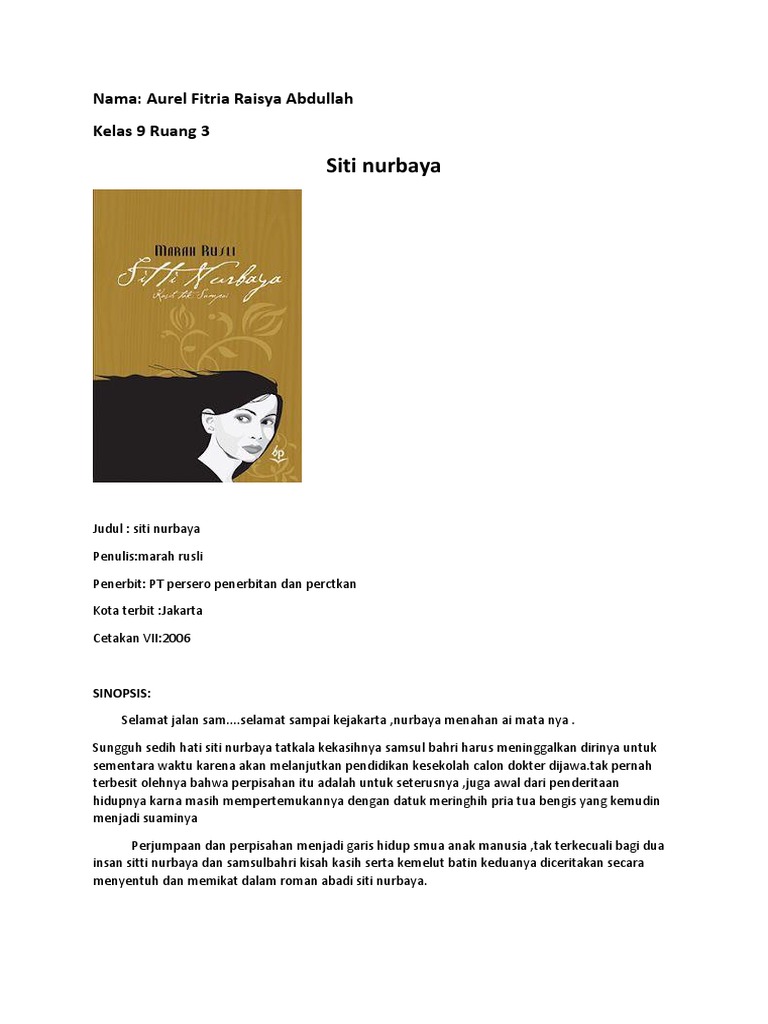Siti Nurbaya | PDF