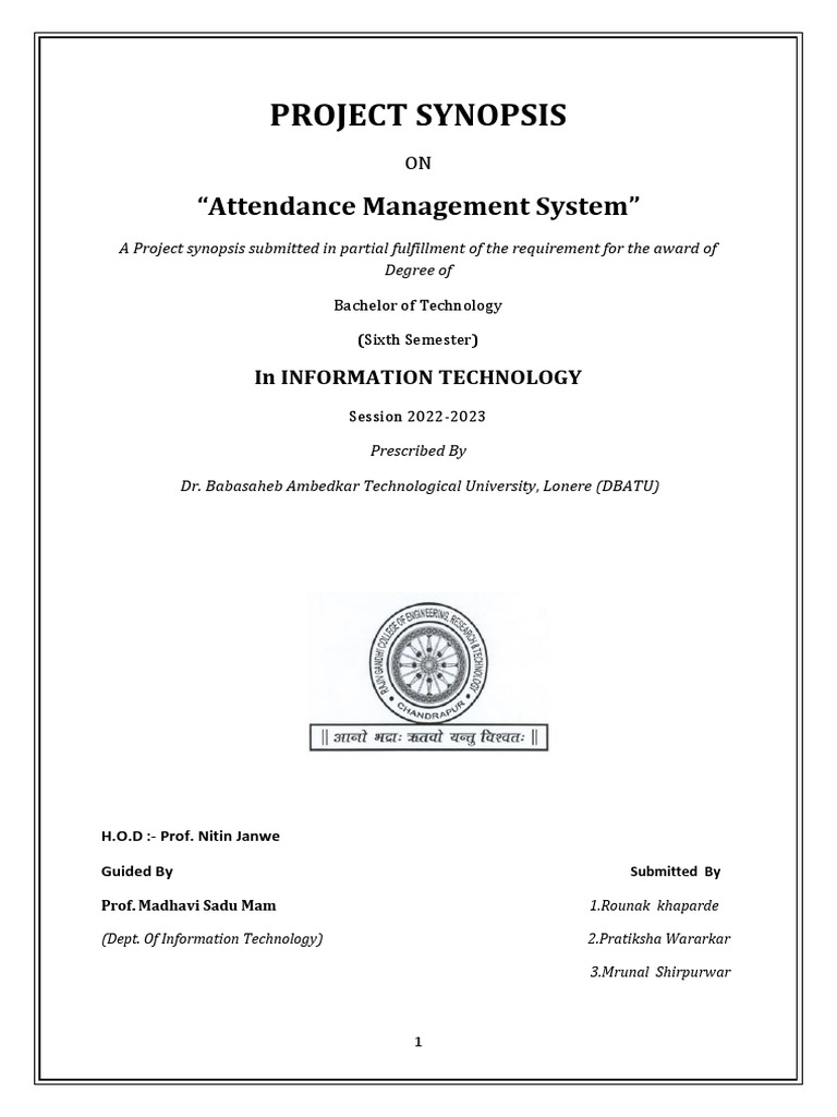 Attendance Management System | PDF | Feasibility Study | Application Software