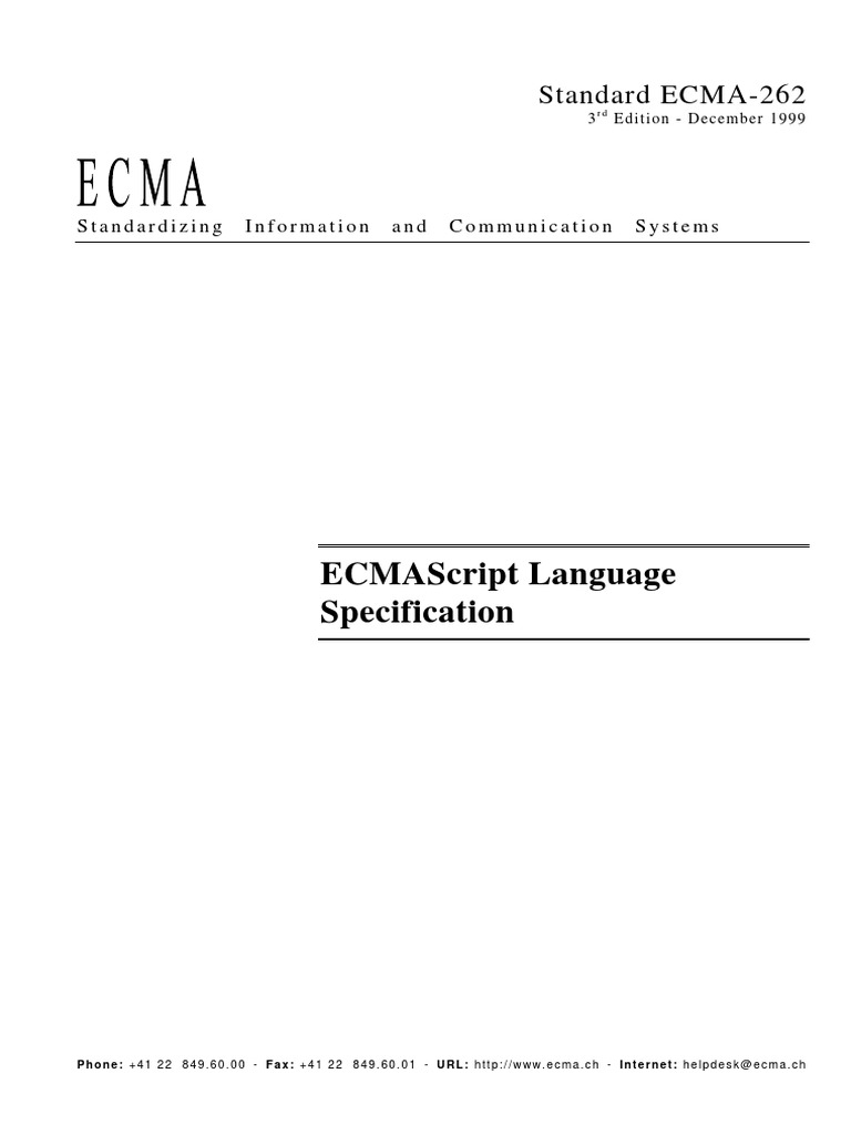 Ecma 262 3rd Edition December 1999 Pdf Data Type Boolean Data Type