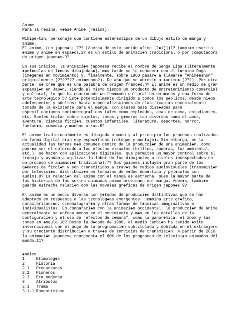 Texto Anime | PDF | Anime | Anime y manga