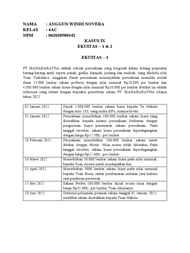 4ac - Anggun Windi Novera - Prak Akm Kasus 9 | PDF | Hukum | Griya & Taman