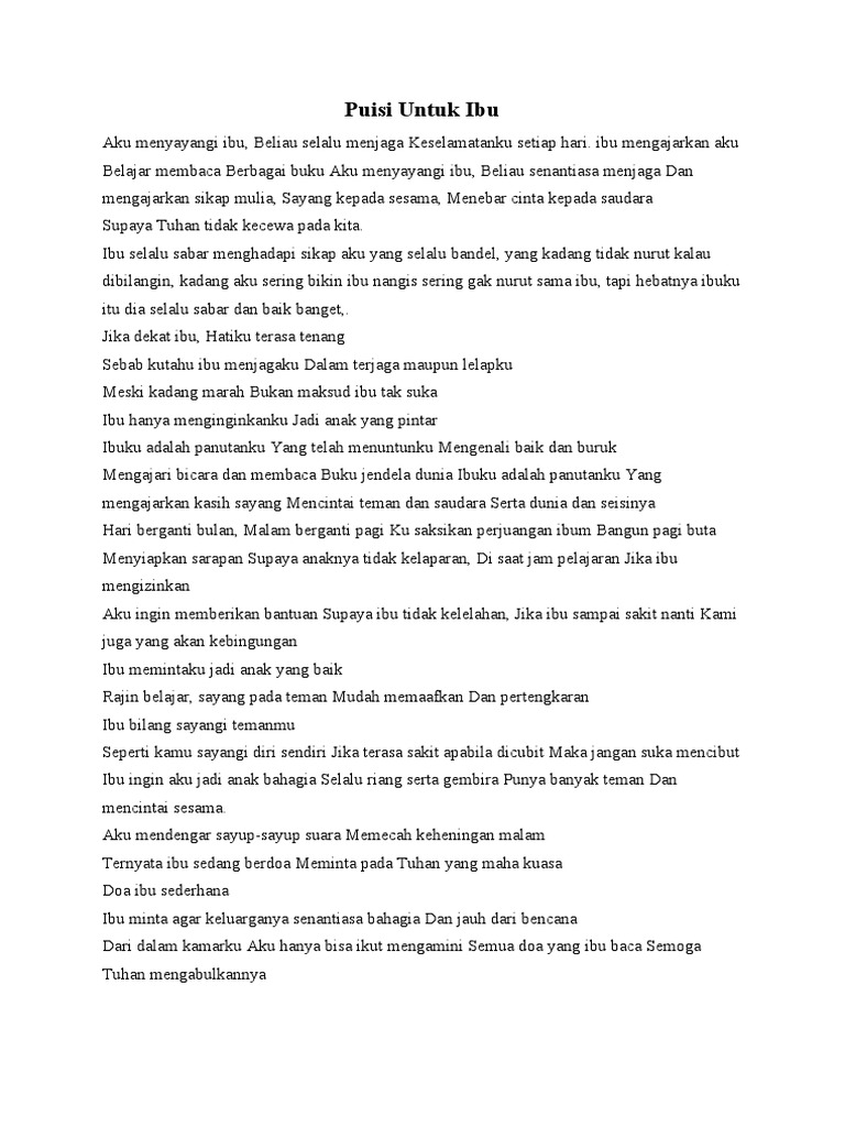 Puisi Untuk Ibu | PDF