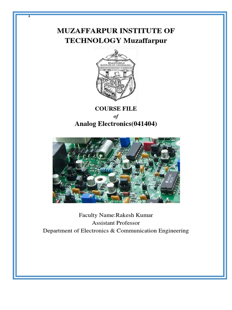 Analog Electronics Course Overview | PDF | Amplifier | Electronic ...
