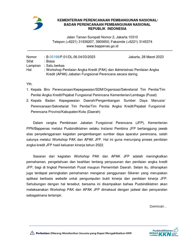 Surat Workshop PAK APAK Secara Daring TTDs | PDF | Bisnis