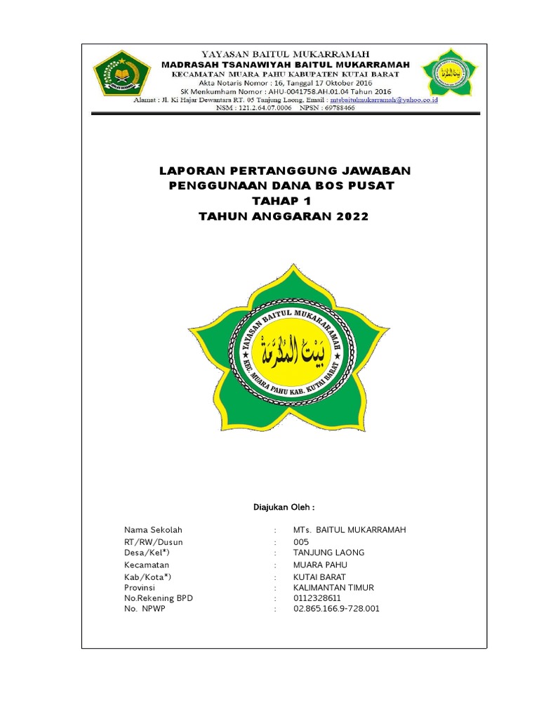 Cover BOS Tahun 2022 | PDF