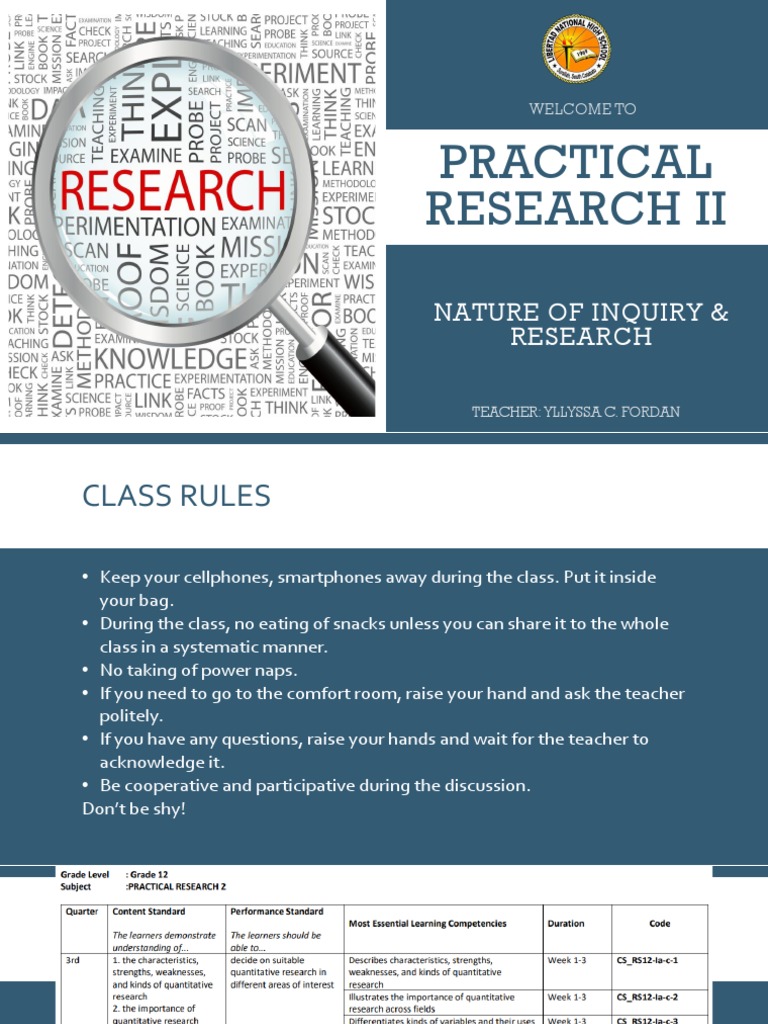 Practical Research Ii Week 1 | PDF | Quantitative Research | Experiment