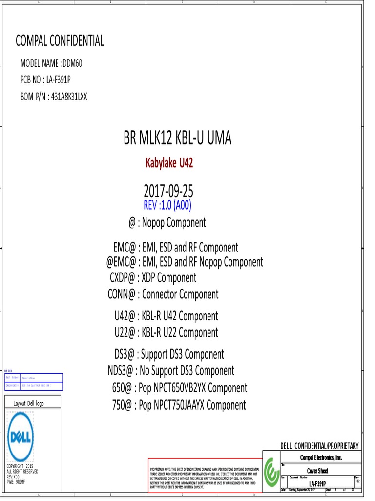 Dell Latitude 5290 Compal LA-F391P DDM60 Rev1.0 (A00) Схема | PDF | Usb ...
