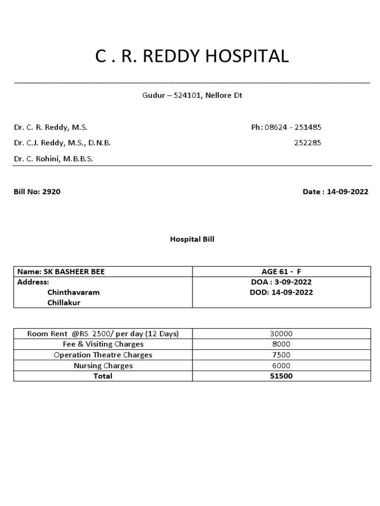 Medical Bills | PDF