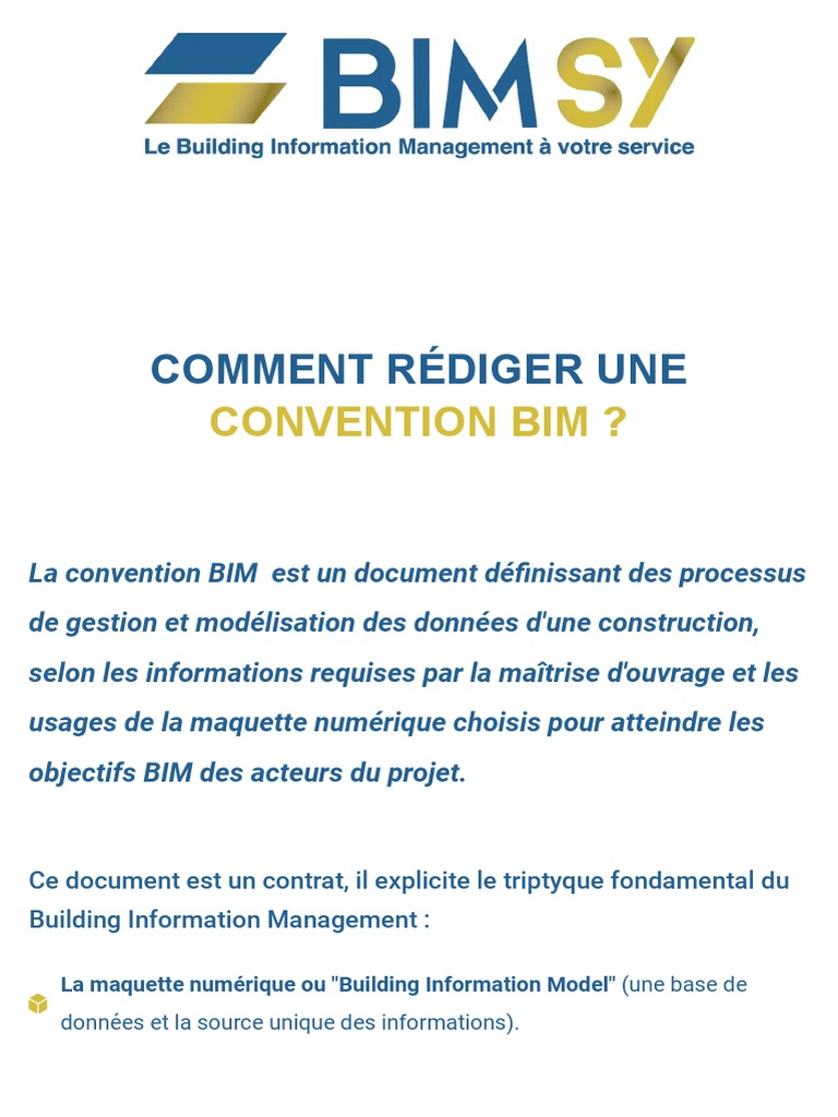 Comment Rédiger Une Convention BIM - BIMSY | PDF