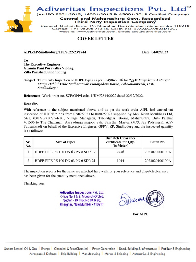 1744 - HDPE - Jay Polymer Village-Dabhil Tal-Sawantwadi | PDF ...