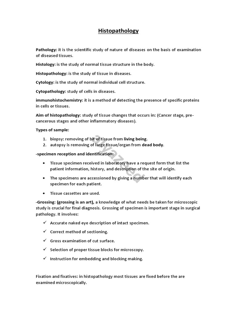 Histopathology Answer Question | PDF | Fixation (Histology) | Histopathology