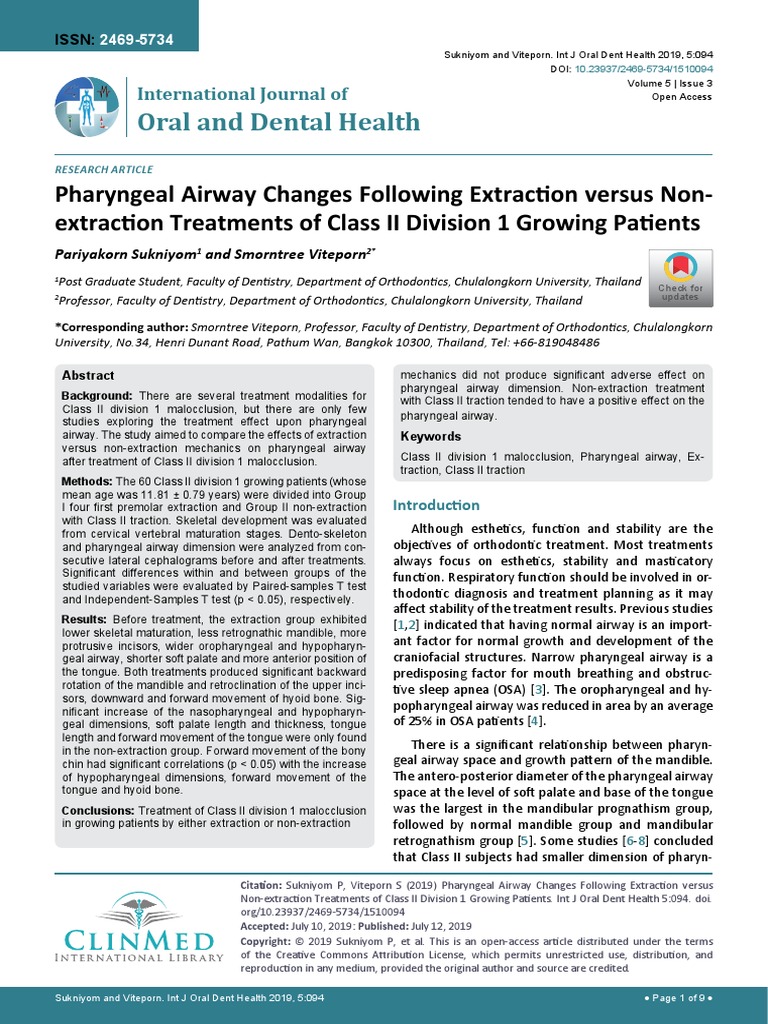 Airway and Class II Div 1 | Download Free PDF | Sleep Apnea | Human ...