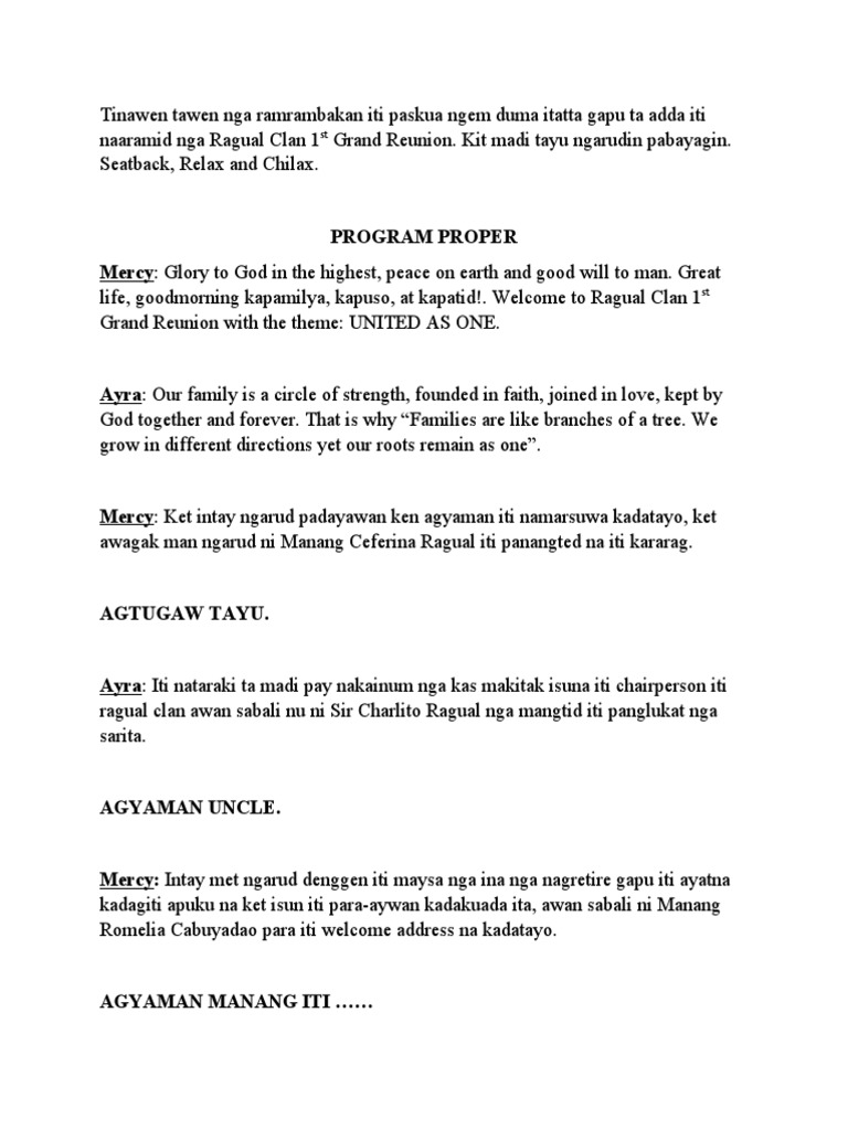 Reunion Script | PDF