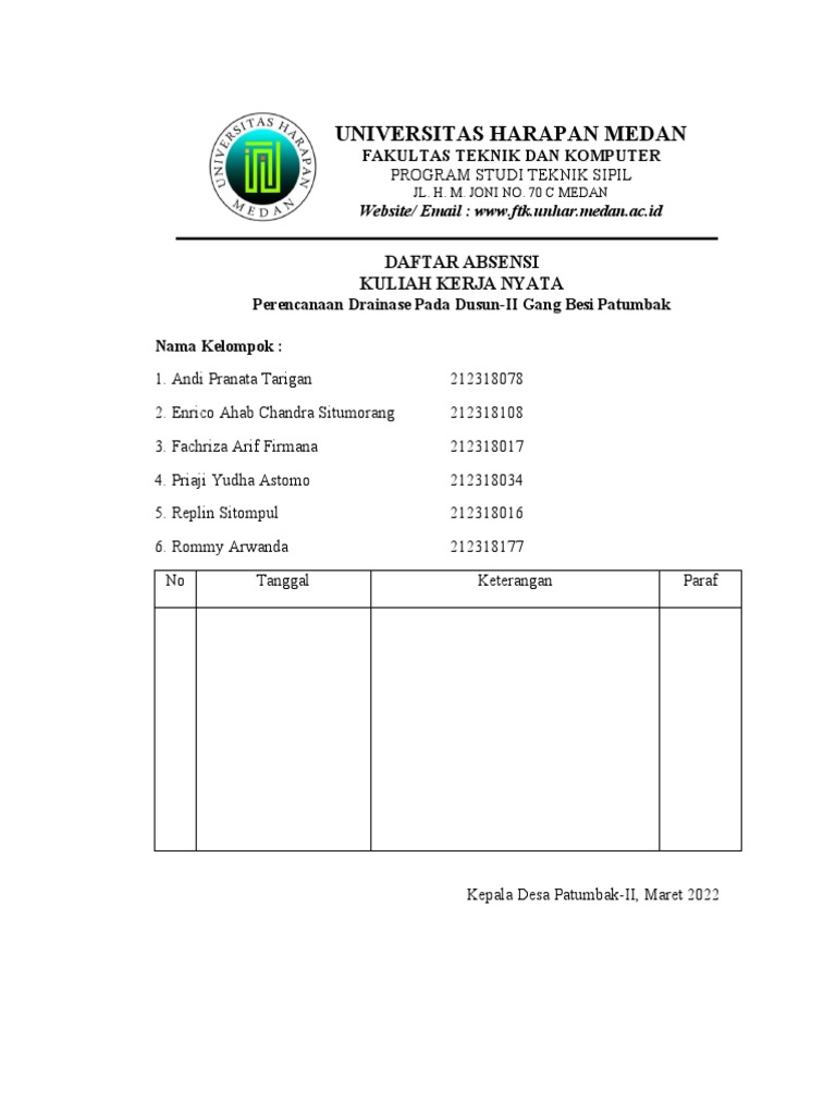 Lembar Absen 2 | PDF