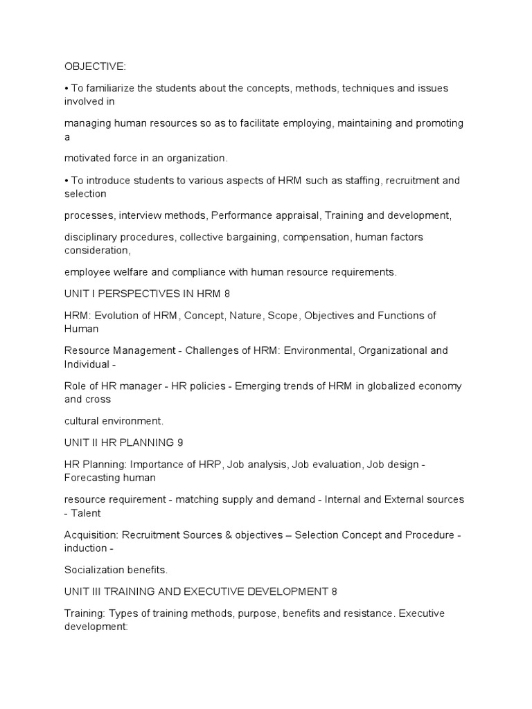 Comprehensive HRM Course Guide | PDF | Human Resources | Human Resource ...