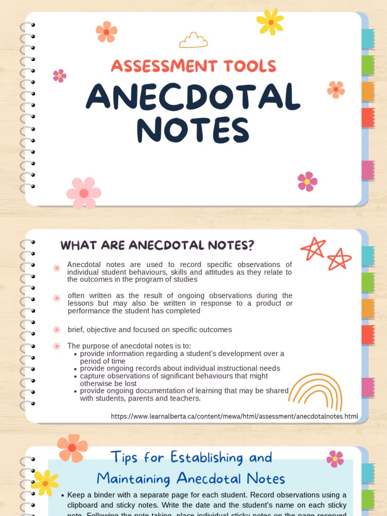 Anecdotal Notes for Student Assessment | PDF | Pedagogy | Communication