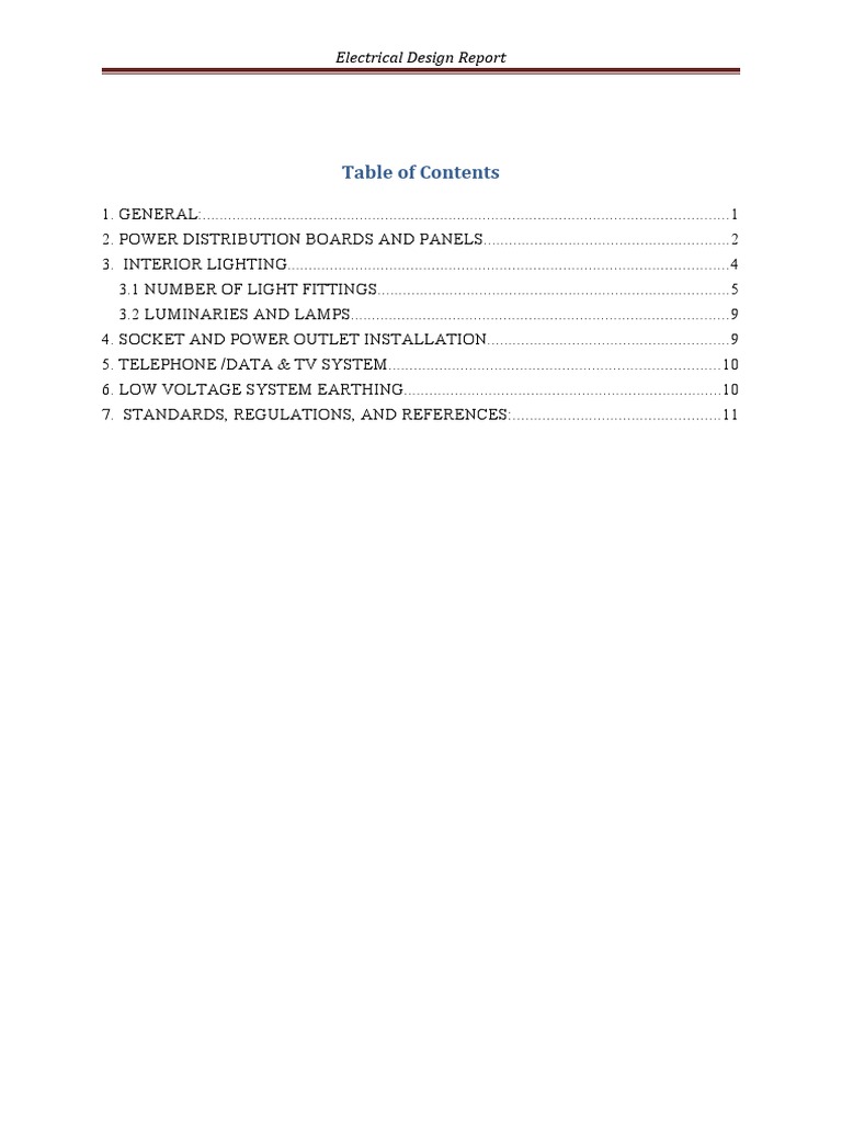 Electrical Design Report | PDF | Ac Power Plugs And Sockets | Electric ...