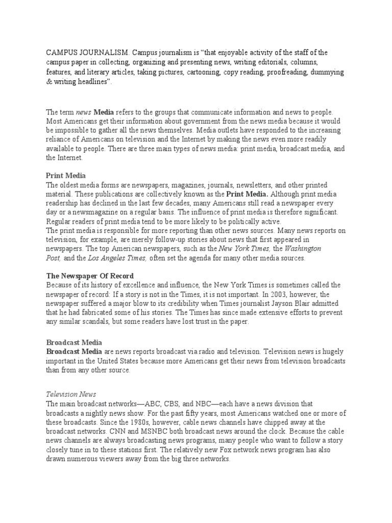 Campus Journalism | PDF